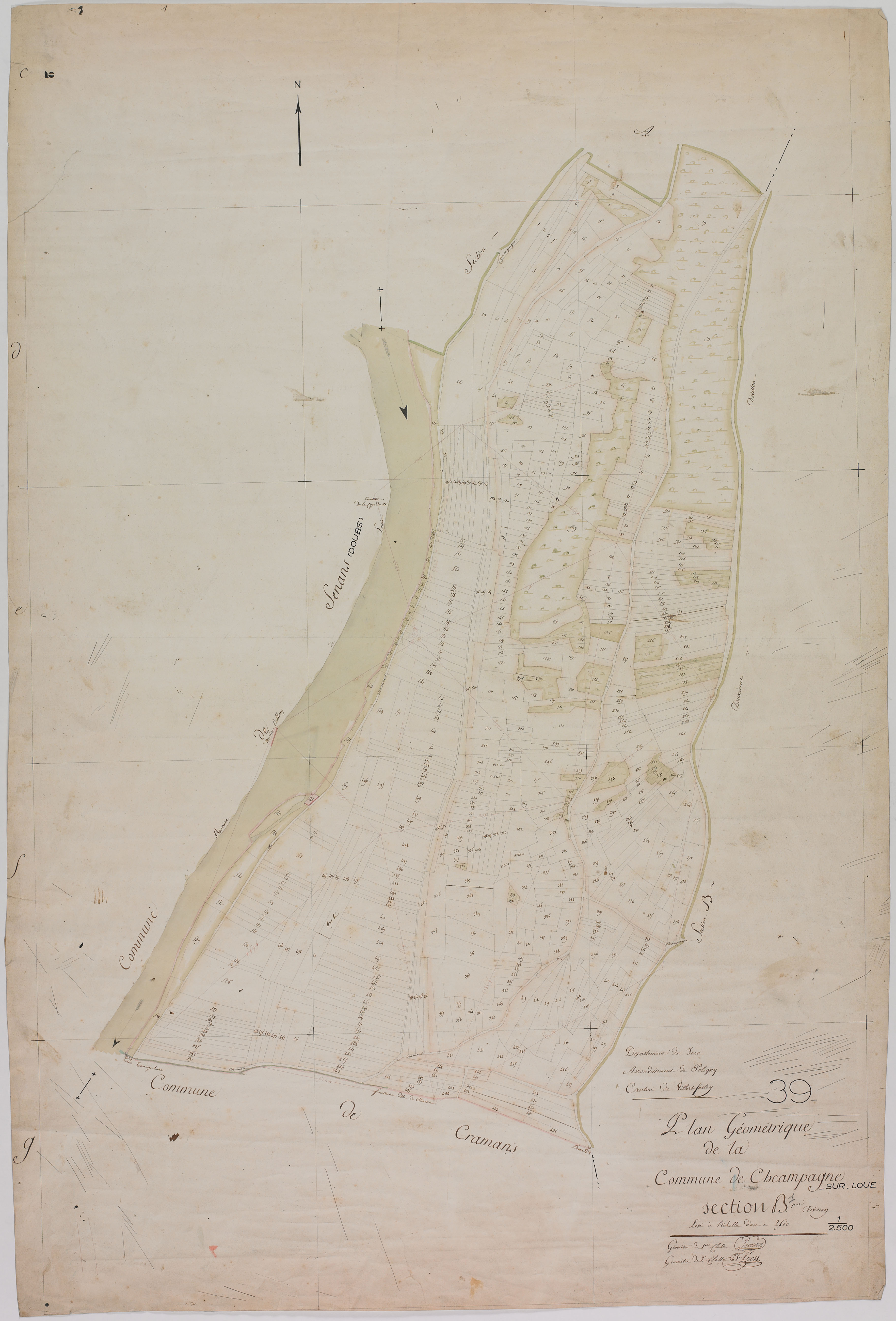 Cadastre napoléonien de Champagne-sur-Loue (Jura) — plans anciens ...
